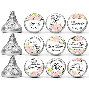 Bridal Shower Favors 324 Mini Candy Stickers Floral 0.75 Inch Tiny Decoration Labels