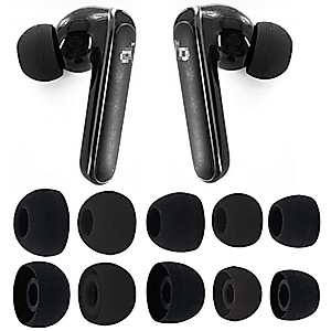 BLLQ Ear Tips Compatible with Anker Soundcore P2 / P3, Silicone Ear Buds Ear Cap Ear Plug Eartips Replacement for Soundcore Life P3 / Soundcore Life P2, XS/S/M/L/XL 5 Size 5 Pairs, Black