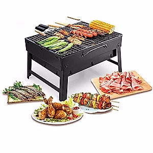 JINDAO-URG Barbecue Grill, Folding Portable Charcoal Barbecue Table, Barbecue Brush, Camping Grill Stove, Camp Stove, Garden Outdoor Cooking Fun, Barbecue Tools Set 3-5 People URG