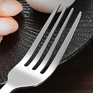 Aimilan 48 Piece Silverware Set for 12, Imitation Wooden Handle Flatware Cutlery Set for Home Kitchen Restaurant, Mirror Finish, Dishwasher Safe (48-Piece for 12)