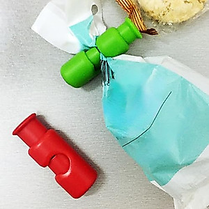 NIPOIPXA 6 Pack Bag Clips,Squeeze and Lock Bread Bag Clips,Plastic Bag Clip,Food Clips Bag Closure Clips for Food Storage (Mix color, 6pack)