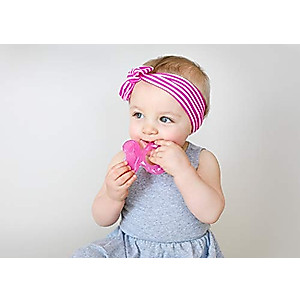Nuby Silicone Teethe-eez Teether with Bristles, Includes Hygienic Case, Colors May Vary