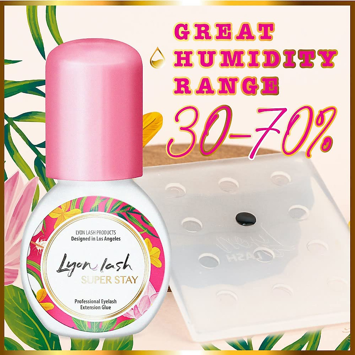 Lyon Lash Super Stay 5ml Eyelash Extension Performance Glue | 0.5 Sec Dry Time | Up to 8 Weeks Retention | Black Adhesive Supplies for Professional Use