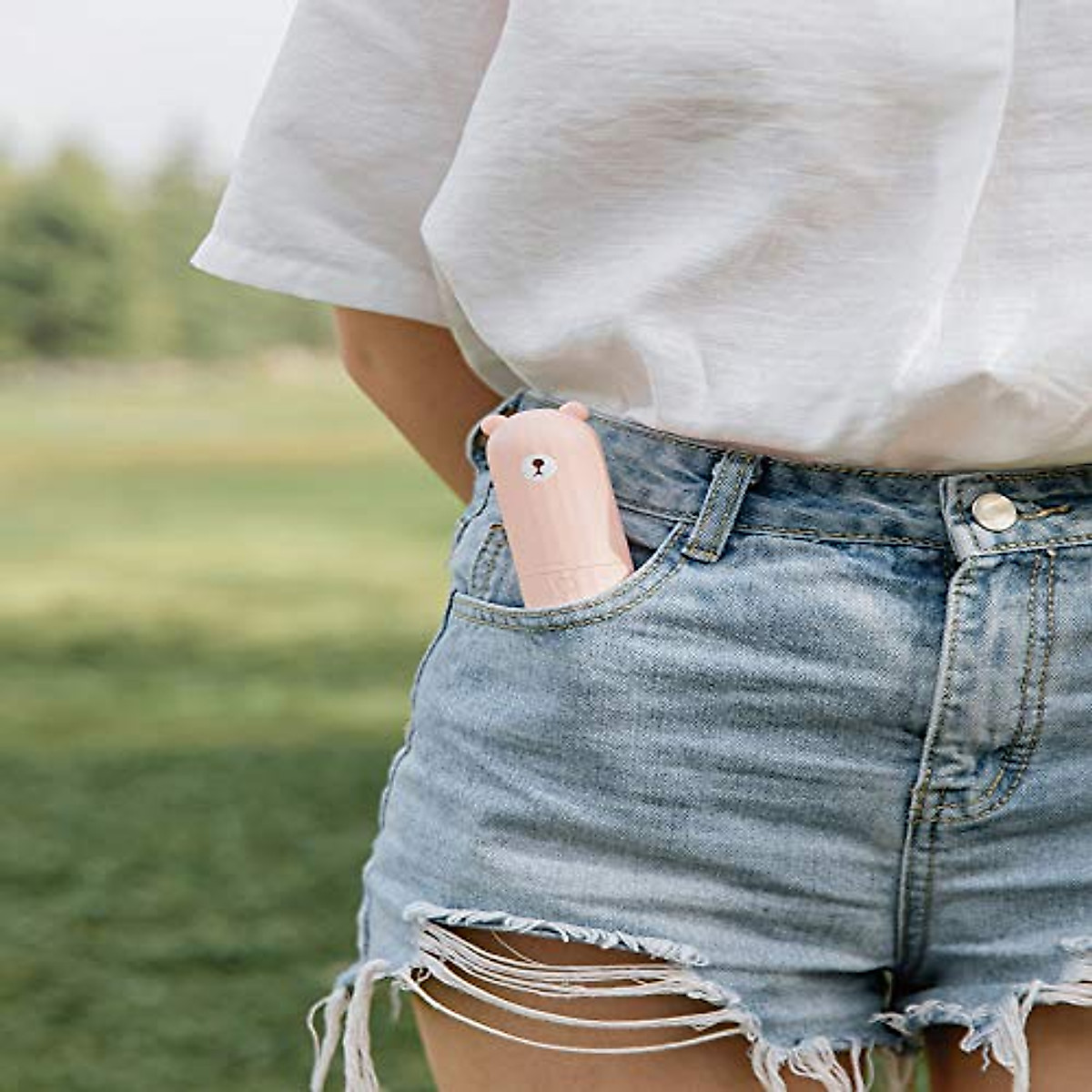 HOPEME Portable Fan, Mini Handheld Fan with 2500mAh Rechargeable Battery, USB Personal Pocket Fan 2 Speed Setting Small Folding Electric Fan for Camping and Outdoor (Pink)