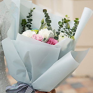 Korean Style Flower Wrapping Paper Floral Bouquet Gift Packaging Supplies Multi Colors 20 Counts (white)