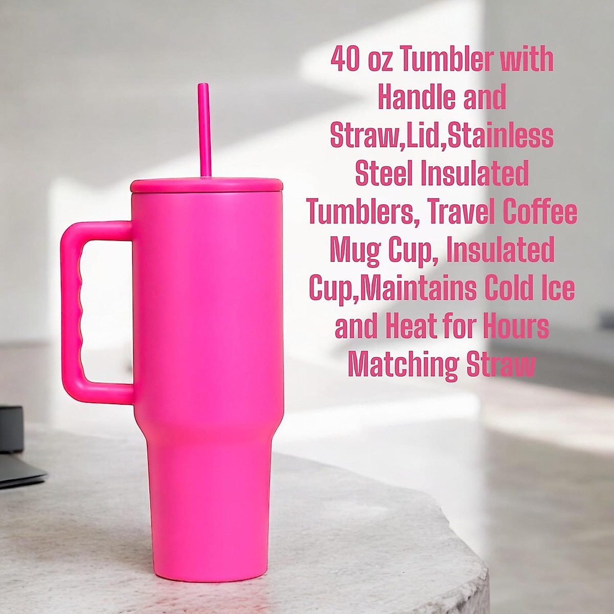 Kiki New York Tumbler with lid (Pink)