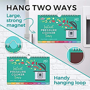 Willa Flare Electric Pressure Magnetic Cooker Cook Times Cheat Sheet (Large Font) - Reference Chart Compatible with Instant Pot and InstaPot + Perfect Hard-Boiled Egg Method, Cooking Tips and Tricks