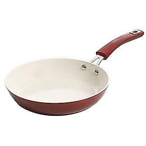 Kenmore Arlington Healthy Nonstick Ceramic Coated Forged Aluminum Induction Cookware, 12-Piece, Metallic Red