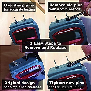 Calculated Industries 7442-PINS AccuMASTER Moisture Meter Replacement Pins Pack - Two Pairs of Pins Fit AccuMaster models 7440 and 7445 - Stainless Steel