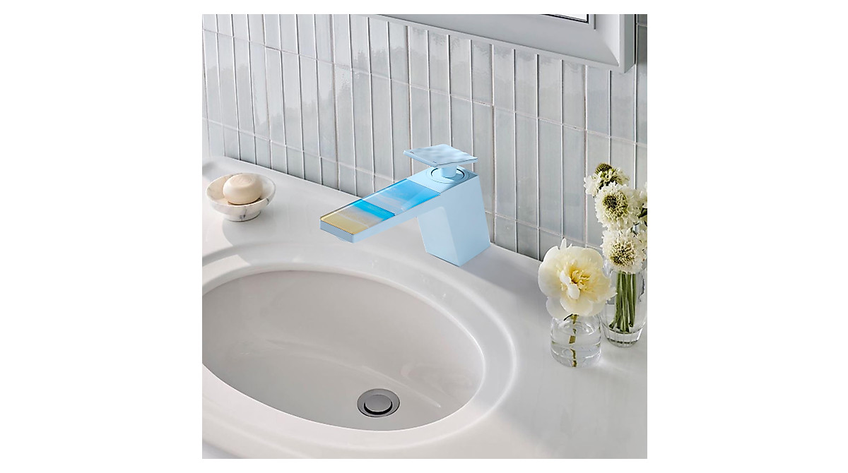 Blue Modern Bathroom Faucet - Durable & Stylish