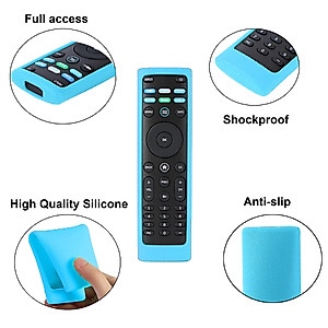 TOKERSE Glow Case for Vizio XRT136 / Vizio XRT140 Remote Control - Silicone Cover for VIZIO XRT136 XRT140 Smart TV Remote Control Replacement Holder Skin Sleeve Case Cover Glow in The Dark - Blue