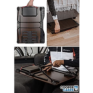 Cooper Mega Table Plus - Premium XXL Extra Large Lap Desk w/Book Stand | Multifunctional Folding Laptop Stand for Bed, Laptop Desk for Bed, Laptop Bed Stand, Laptop Bed Tray, Floor Desk (Black Onyx)