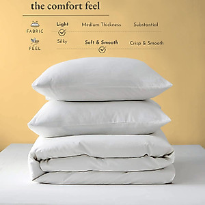 3 Sided Zipper Duvet Cover Set Queen Size White - Soft Microfiber Duvet Cover Set with 3 Sided Zipper Closure, 3 PCS Queen Size Duvet Cover (90"x90") & 2 Pillow Cases(20"x30"), NO Comforter