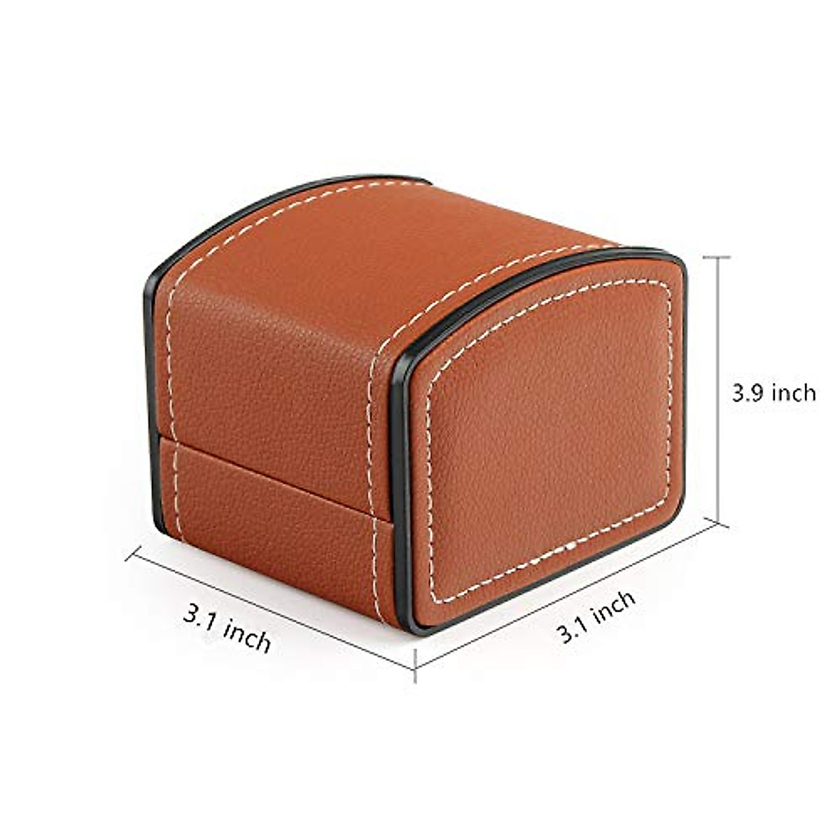 NuAngela PU Leather Watch Box, Single Display Luxury Storage Case For Wristwatches and Smart Watches, Holder With Pillow, Jewelry Bearer Gift Case For Women/Men, Mother's Day Birthday Valentine's Day Gift Box (Brown)