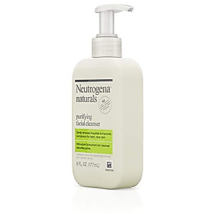 Neutrogena Naturals Purifying Daily Facial Cleanser with Natural Salicylic Acid from Willowbark Bionutrients, Hypoallergenic, Non-Comedogenic & Sulfate-, Paraben- & Phthalate-Free, 6 Fl Oz