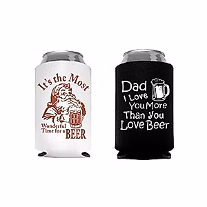 Funny Christmas Stocking Stuffer for Dad Husband Men Santa Beer Lover Gift - Set of 2