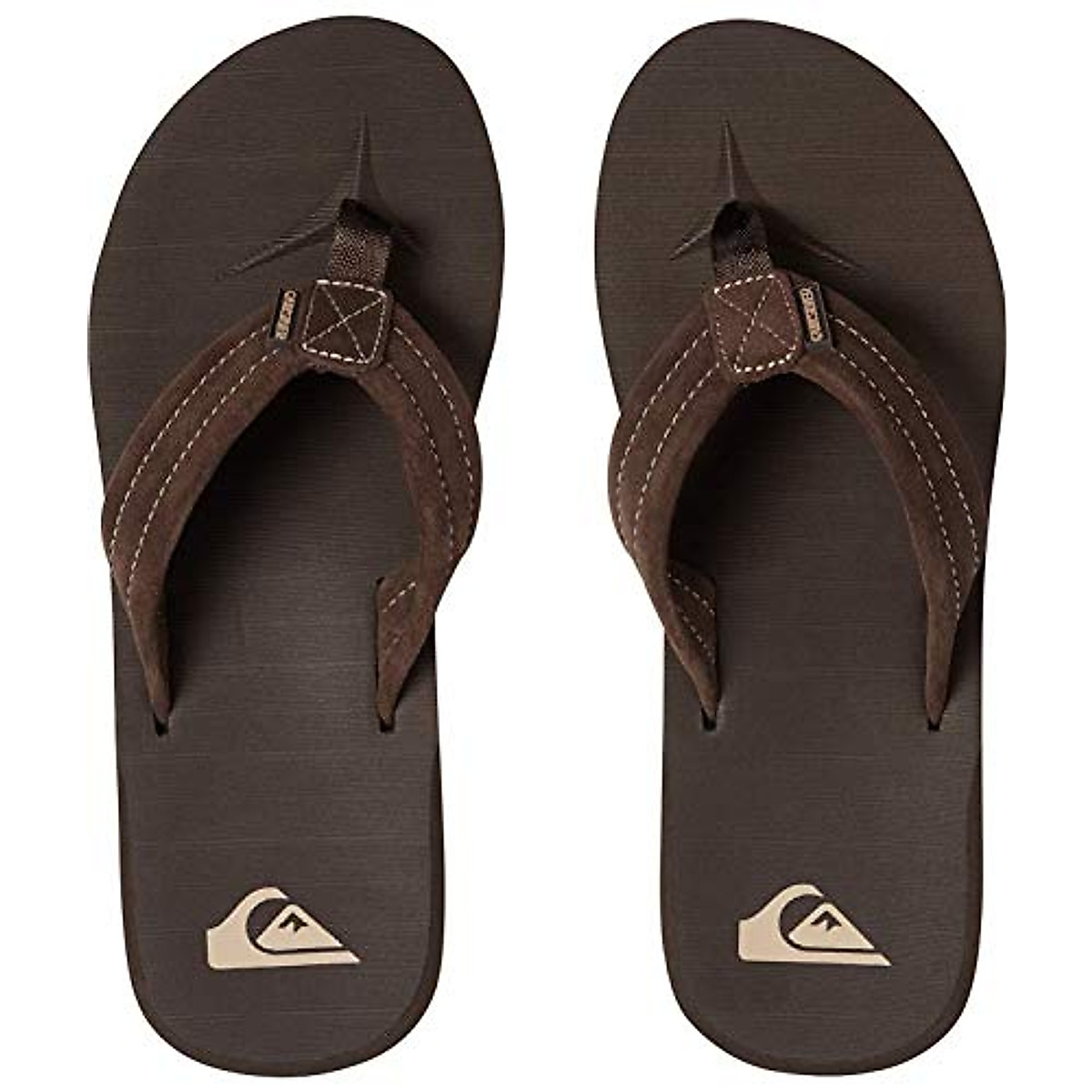 Quiksilver Men's Carver Suede 3 Point Flip Flop Athletic Sandal, Demitasse Solid, 9 M US
