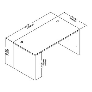 Bush Business Furniture Studio C Collection Desk Shell, Platinum Gray