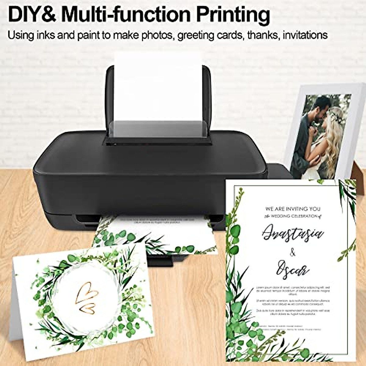 60 Pack 5x7 Cardstock Paper, White Blank Cardstock, 250GSM Thick Paper, Blank Heavy Weight 90 lb Cardstock, Printing Paper for Making Invitations, Announcements, Photos, Postcards so on