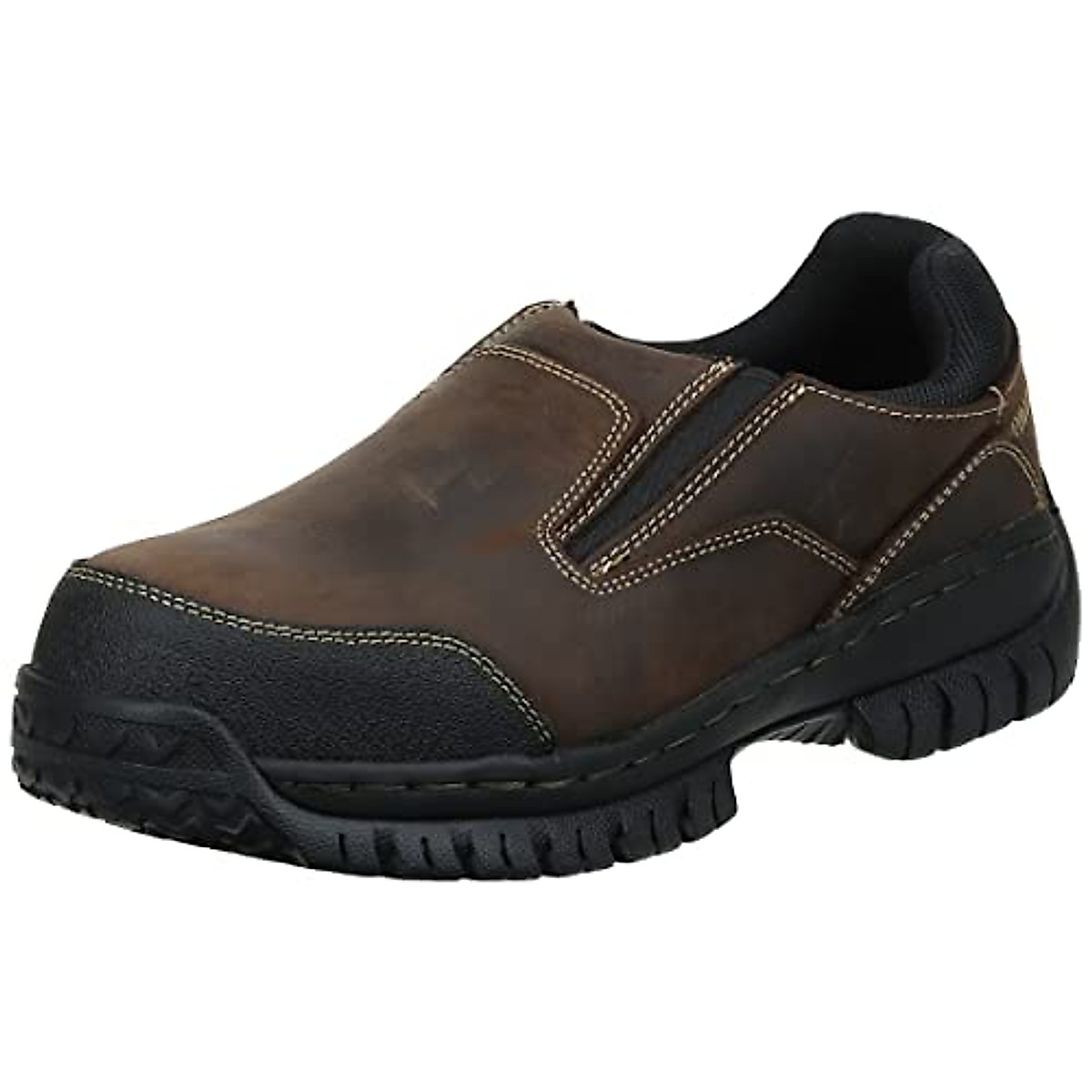 Skechers for Work Men's Hartan Slip-On Shoe, Dark Brown, 12 M US