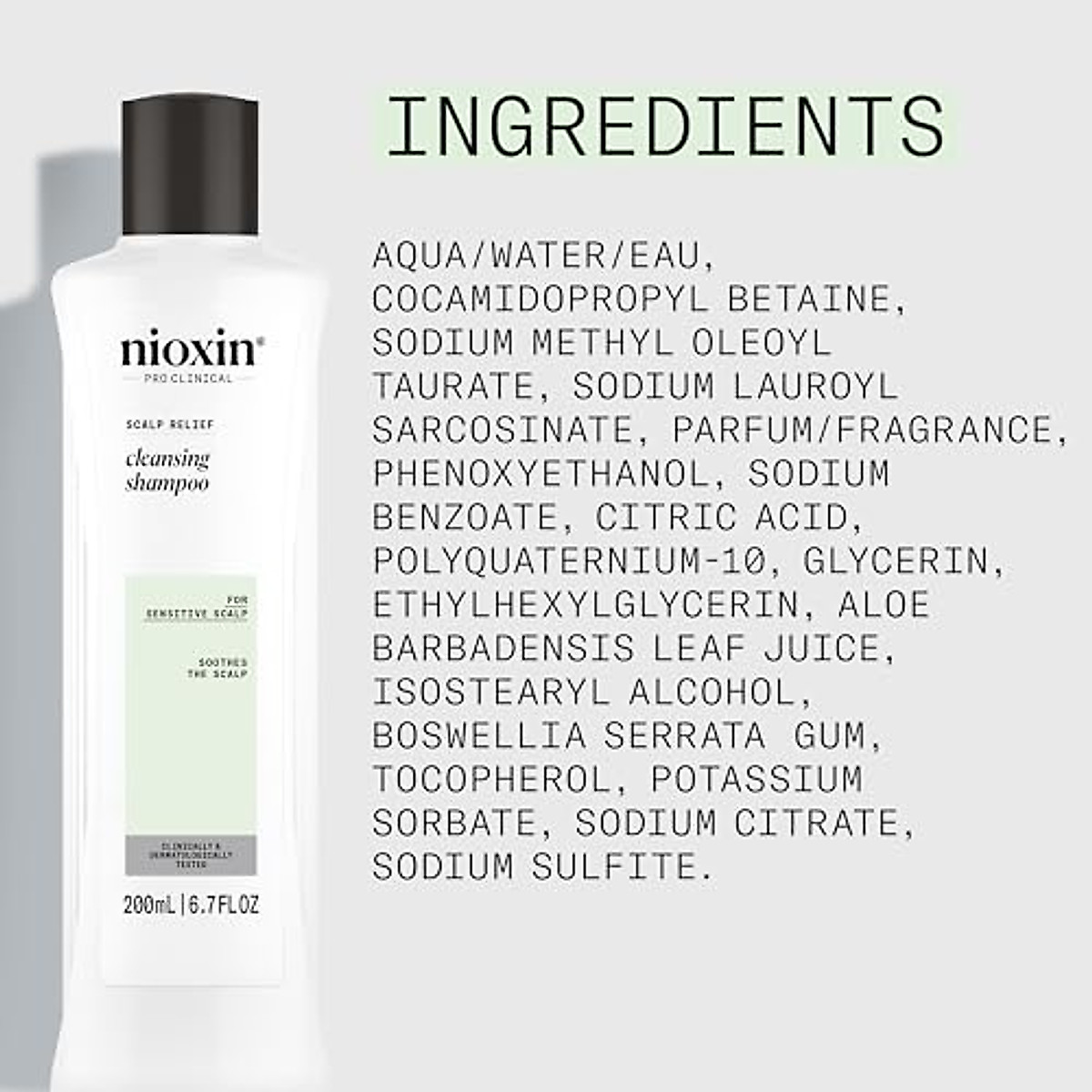 Nioxin Scalp Relief Cleansing Shampoo - Shampoo for Sensitive Scalp, 6.7 fl oz (Packaging May Vary)