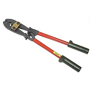 Klein Tools 2006 Large Crimping Tool with Compound Action for 6 - 4/0 AWG Lugs and Terminals, Made in USA, Adjustable Crimp Depth, High-Leverage Design