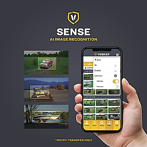 Vosker V150 Solar-Powered LTE Cellular Home Security Outdoor Camera | Motion Activated Sensor Nightvision Wireless Camera | Receive Photos on Your Mobile App (V150-US)