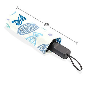 Umbrella Folded Marine Cute Fish Kids Underwater Windproof Travel Wind Umbrella Rain & Wind Resistant Compact And Lightweight For Business And Travels