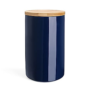 Sweese Ceramic Canisters for the Kitchen, 65oz Canister with Bamboo Lid Porcelain Food Storage Jar Modern and Clean Kitchen Organization for Coffee, Flour, Tea, Sugar, Airtight Container, Navy