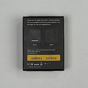 SONICAKE Wireless Lavalier Microphone 2.4GHz 164 ft/50M Range 10 Hrs, Compact Wireless Mic System(1 TX +1 RX) for iPhone/Android/DSLR Camera,Vlog,Podcast,Live Streaming,Video Recording,Interview