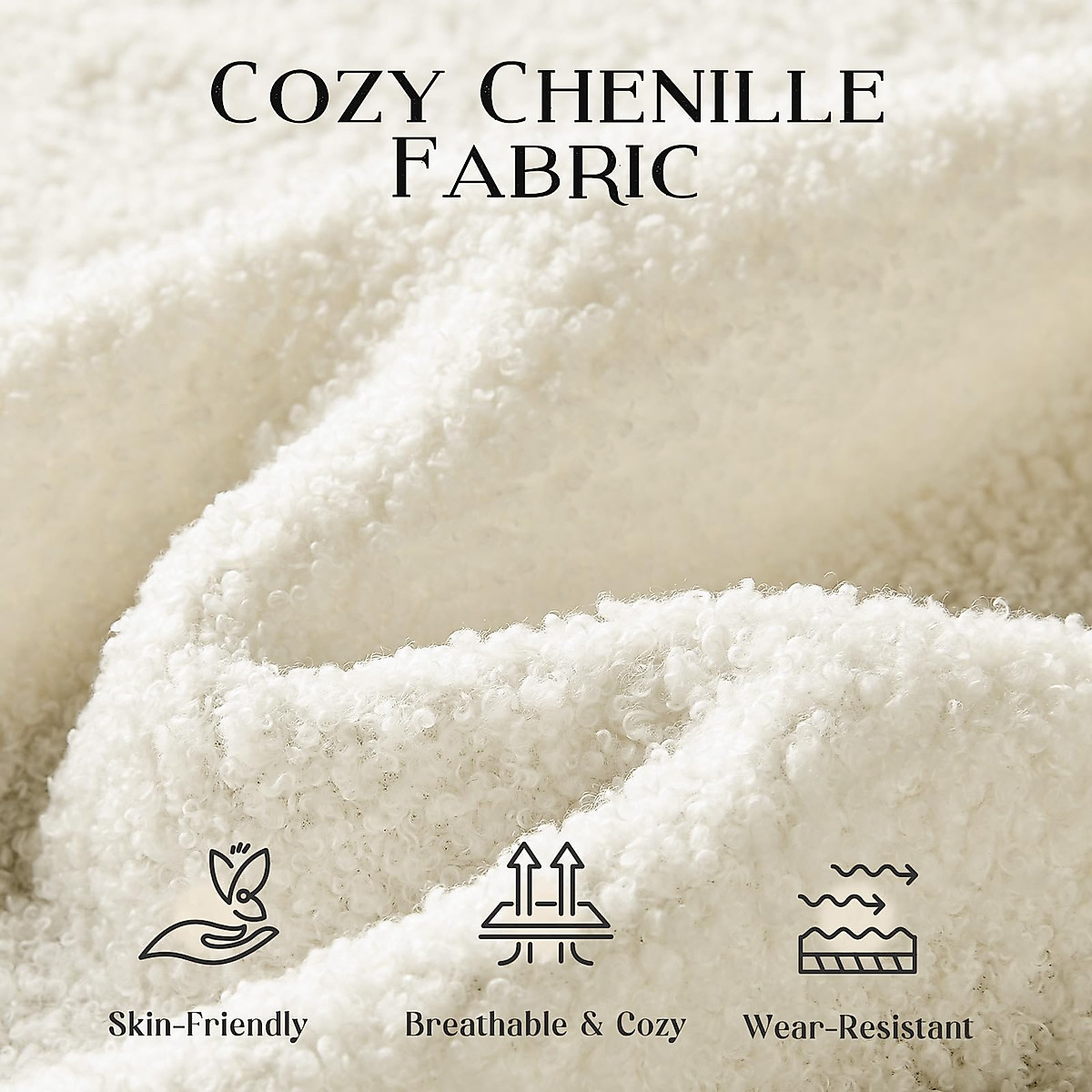 Zelimon Couches for Living Room, 82” Cozy Teddy Fleece Couch Sofa for Living Room/Bedroom/Office/Apartment, Sofa Bed for Small Spaces, Removable Futon Couch Cover, Easy Assembly, Beige