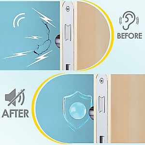 Door Stoppers Wall Protector Rubber - 8 PCS Clear, Self Adhesive Round Bumper from Door Handle / Knobs Door Stop Guard Shield Stick on Fridge Cabinet Corner Furniture