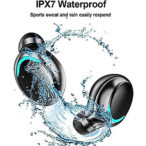 Wireless Earbuds, Bluetooth 5.0 Earbuds, Sport Headphones Earbuds with Battery Charging Case (2600 mAh) Waterproof Earbuds Noise Cancelling Microphone, LCD Display, for Sports/Working