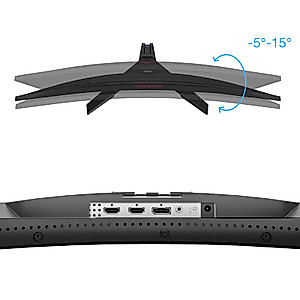 KOORUI 27" WQHD 2560x1440 Curved Gaming Monitor, 144Hz Refresh 1800R Computer Monitor, 1ms with AdaptiveSync Monitor, Low Blue Light, Eye Care, DP1.2+HDMI*2, VESA Compatible - Black
