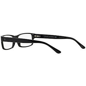 Polo Ralph Lauren Men's PH2065 Rectangular Prescription Eyewear Frames, Shiny Black/Demo Lens, 58 mm