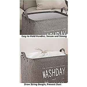 Large Laundry Basket with Handle Hampers for Clothes Toys Storage Collapsible Easy Carry Dirty for bedroom (Blue75L, Large 75L)