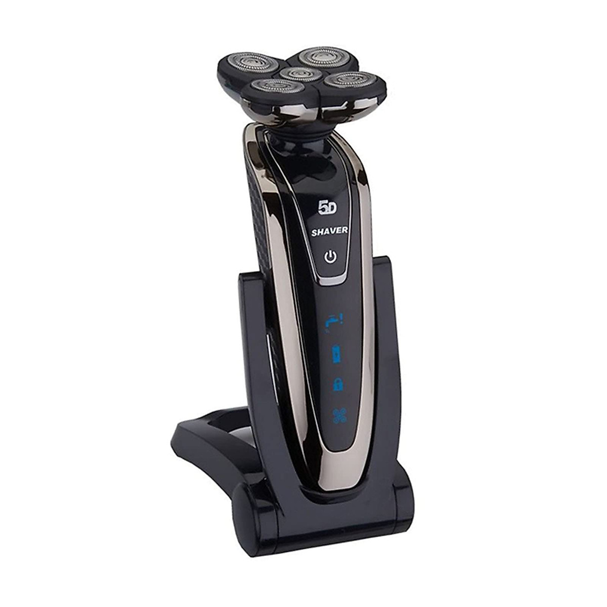 LinMei Electric Shaver 5D Rotary Razor with Pop-up Trimmer LED Display Mens Bald Head Shavers Electric Cordless Rechargeable Mens Shavers Electric Wet and Dry IPX7 Waterproof (Silver)