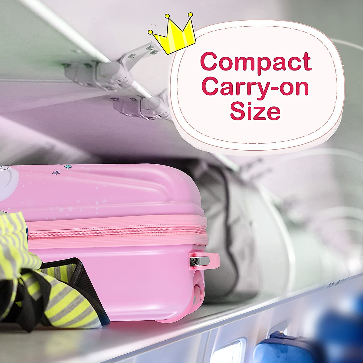 Olakids Kids Luggage Set, 12’’ Travel Backpack and 18’’ Carry on Suitcase with Wheels for Children Boys Girls, 2 Pcs Rolling Spinner Trolley Case Gift for Toddlers (Pink Unicorn)