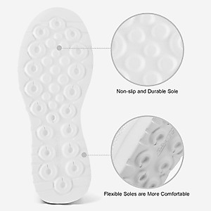 KOLILI Women Fashion Tennis Road Running Workout Shoes Lightweight Energycloud Soft Cushion Sneakers White Leopard Size 8