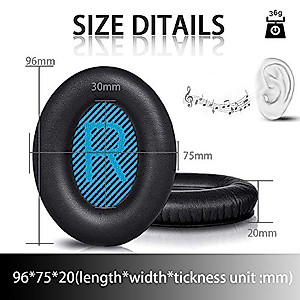 Qrivp Headphones Ear Pads Cushions Replacement - Earpads Compatible with Bose QuietComfort QC 2 15 25 35 Ear Cushions for QC2 QC15 QC25 QC35 SoundLink/SoundTrue Around-Ear II AE2 Headphones (Black)