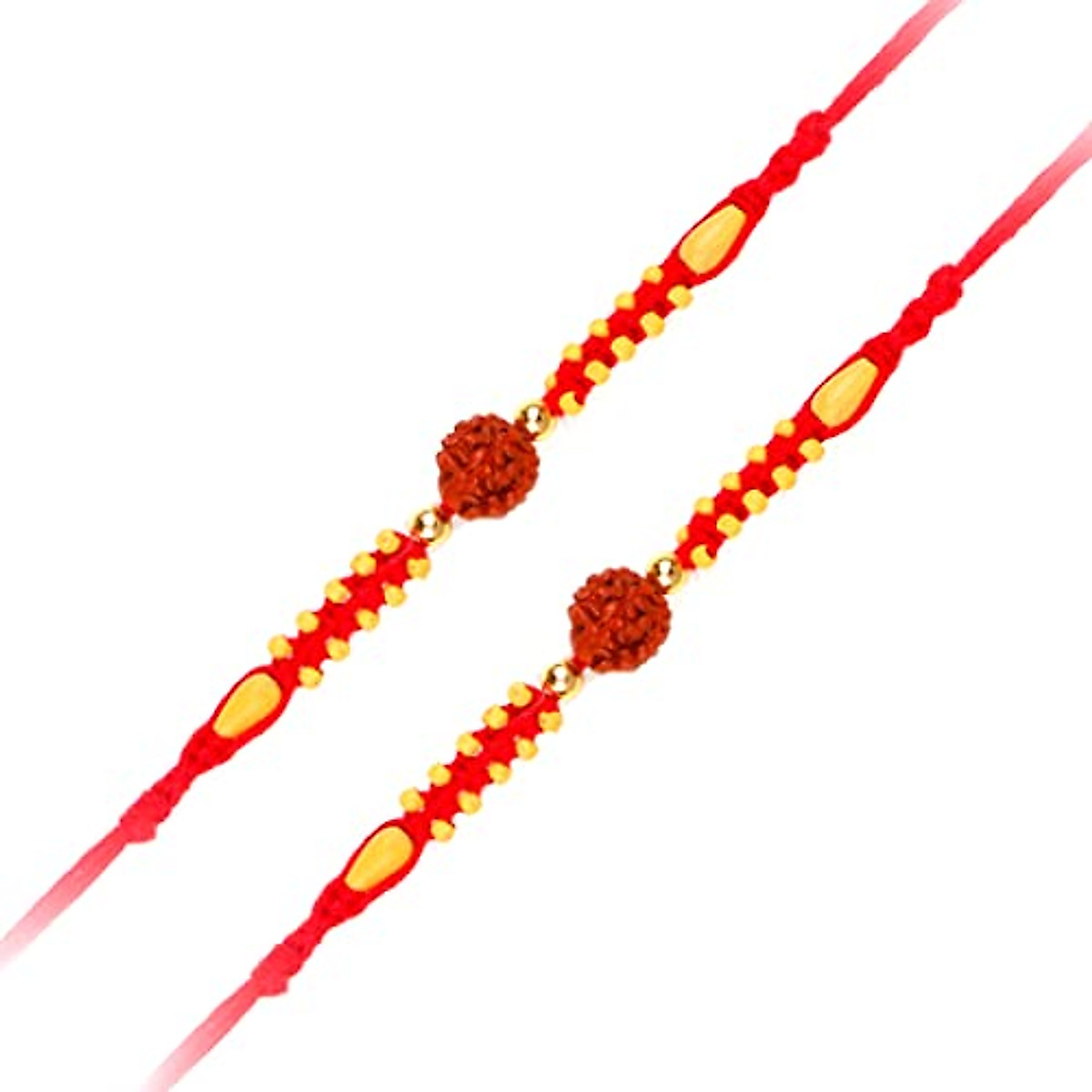 CHERKRAFT Rakhi for Brother Thread for Men/Boy Raksha Bandhan Rudraksha Rakhi Set of 2 (Small Rudraksha 1)