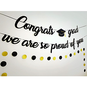 Tinbax Graduation Decorations Class of 2024 Party Supplies - Congrats Grad Banner and We are so Proud of You Banner(Pre-Strung)