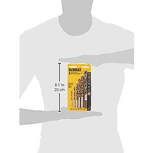 DEWALT Drill Bit Set, Brad Point, 6-Piece (DW1720) , Black