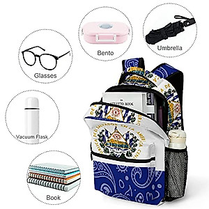Paisley and El Salvador Flag Travel Backpack Lightweight Shoulder Bag Daypack for Work Office