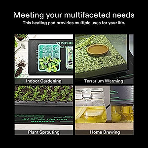 VIVOSUN 10"x20.75" Seedling Heat Mat and Digital Thermostat Combo Set MET Standard