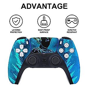 PlayStation 5 optical drive version sticker protective cover, Super Saiyan Prince Vegeta The Soul of Aeration While Fighting ps5 controller protective shell (compatible with ps5 optical drive)