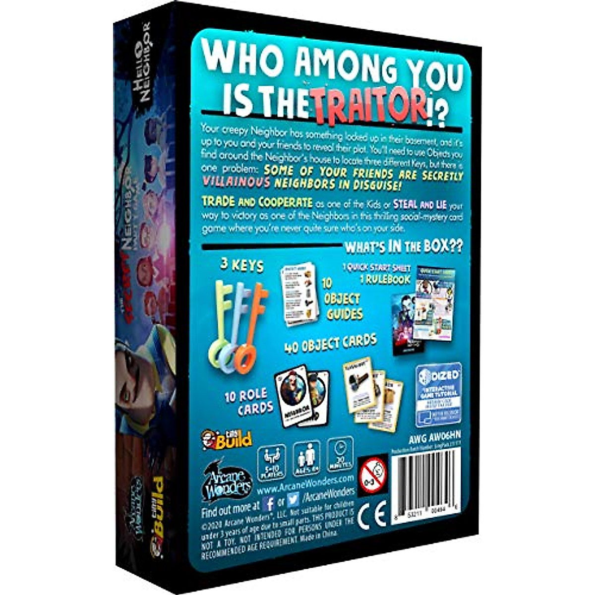 Arcane Wonders Hello Neighbor The Secret Neighbor Party Game , Blue