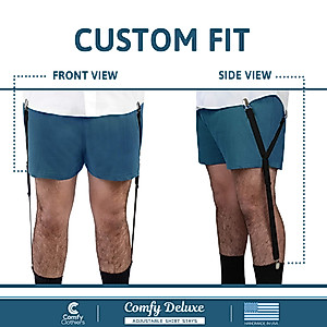 Comfy Deluxe Shirt Stays for Men and Women - Y-Style Adjustable Shirt Garters to Keep Shirts Tucked In