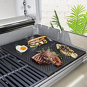 Hisencn 304 Stainless Steel Grill Parts for Home Depot Nexgrill 4 Burner 720-0830H 720-0783E, 5 Burner 720-0888N Grill Burner, Heat Plate, 17 inch Grill Cooking Griddle Replacement Kit