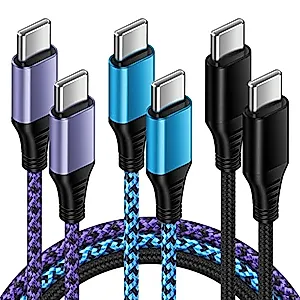 USB C Charger Cable,Type C to C Fast Android Phone Charging Cord Compatible for iPad Mini 6,iPad Pro,iPad Air 4,MacBook Pro,Samsung Galaxy S22/S21/S20,Z Fold4/3,Z Flip4/3,Google Pixel 7Pro/7/6/5,Moto